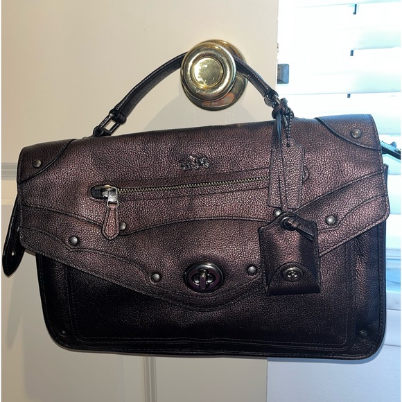 Coach | Bags | Coach Metallic Plum Purse | Poshmark